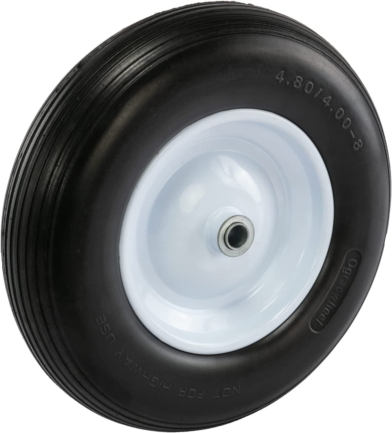 4.80/4.00-8 Tire and Wheel 1 inch Axle, 3" Hub Flat Free 16 inch Solid ...