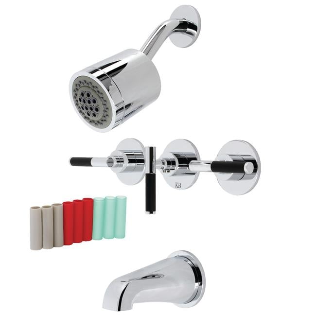 4.81 in. Kaiser Three Handle Tub & Shower Faucet, Polished Chrome ...