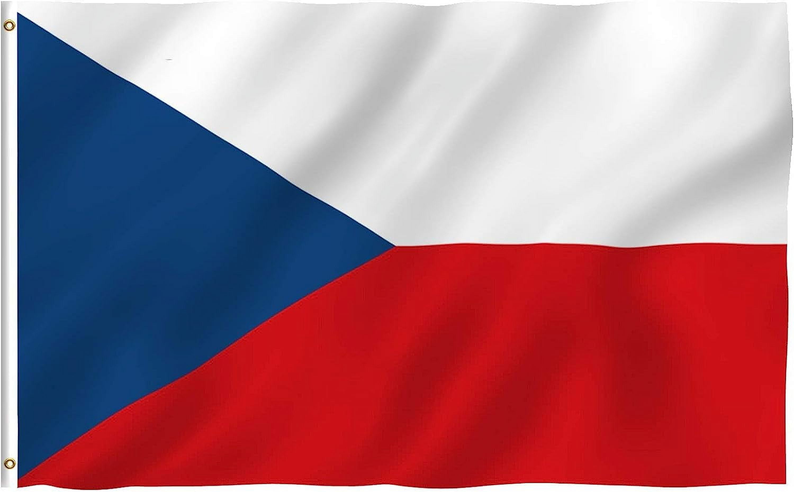 4.85x8 FT Czech Flag - Vivid Color and Fade proof - Canvas Header and ...