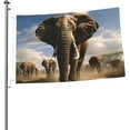 4.85x8 ft Flags Flag Outside Yard Flag Ferocious Elephant Funny Garden ...