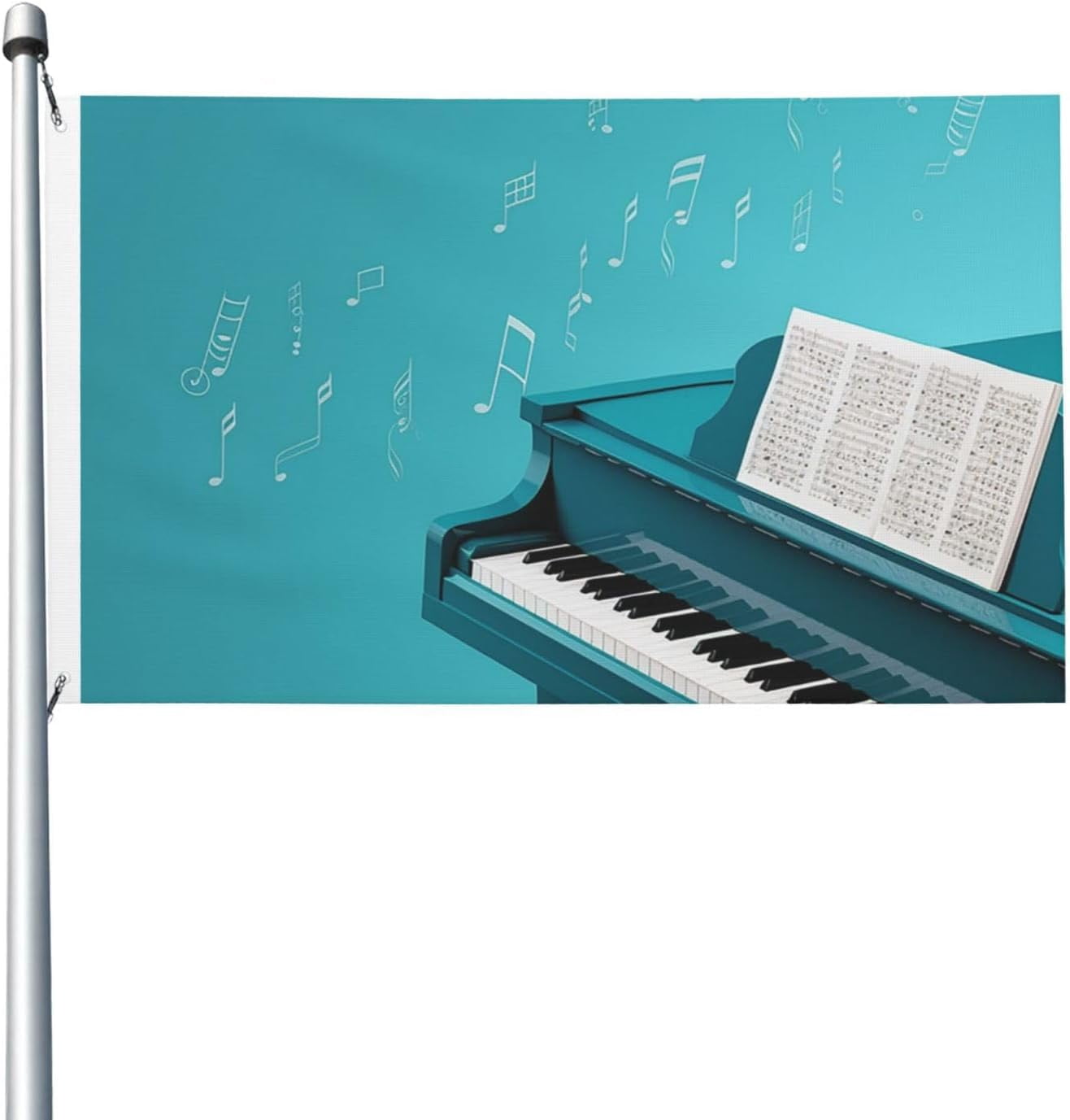 4.85x8 ft Flags Flag Outside Yard Flag Piano on blue background Funny ...