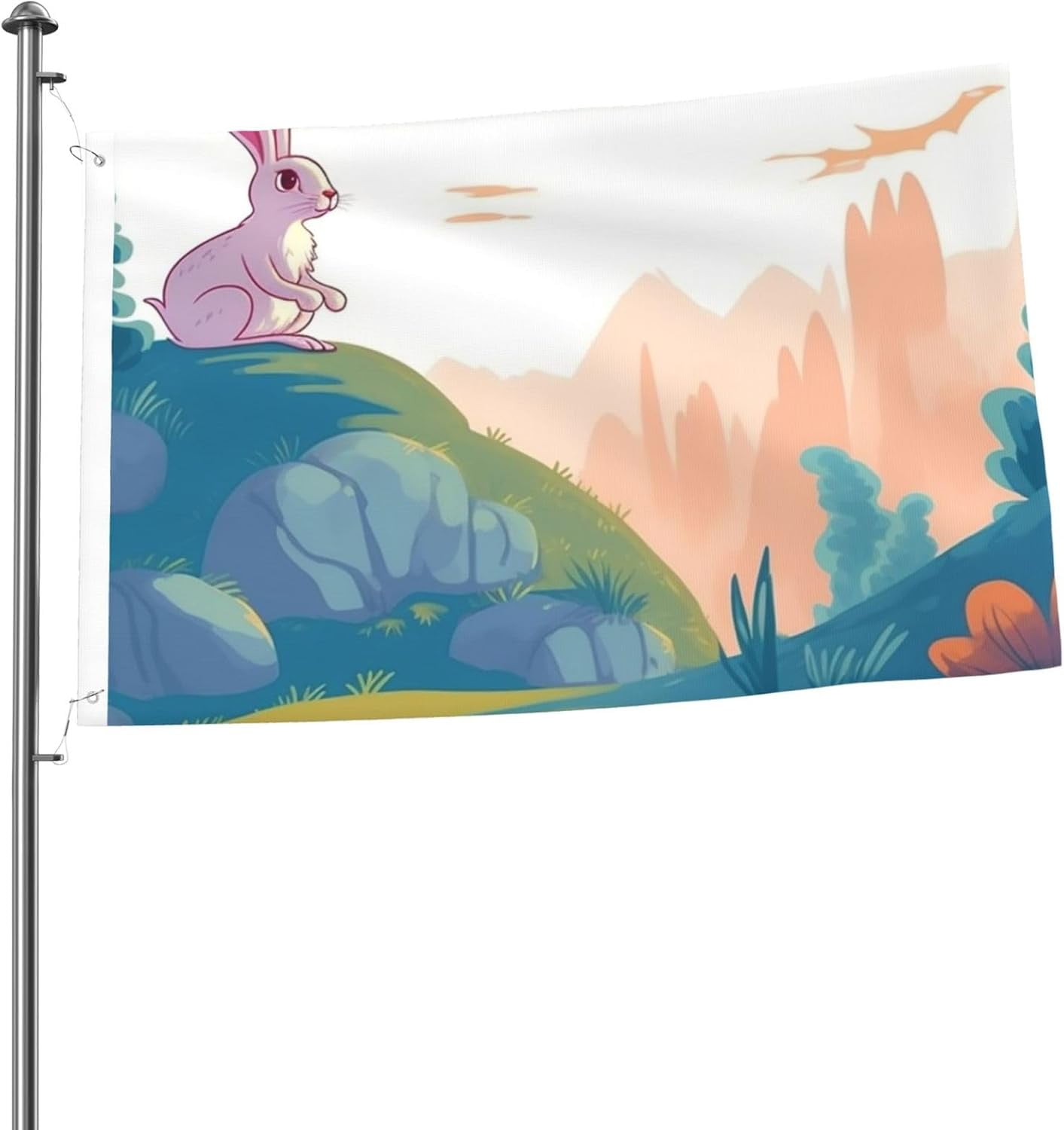 4.85x8 ft Flags Flag Outside Yard Flag Rabbit and landscape Funny ...