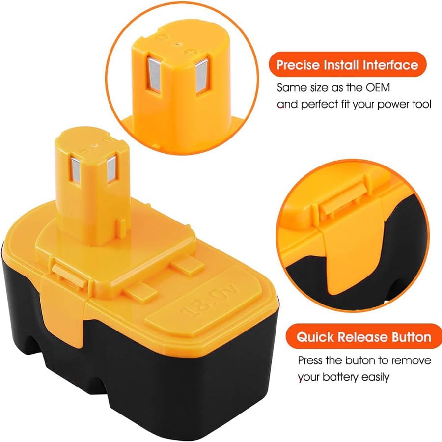 4.8AH Ni-Mh Replacement Battery for Ryobi P100 Compatible with Ryobi ...