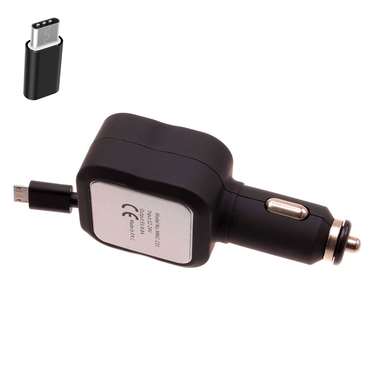 4.8Amp Retractable Car Charger for Cricket Debut Smart/S3/S2/Flex - 2 ...