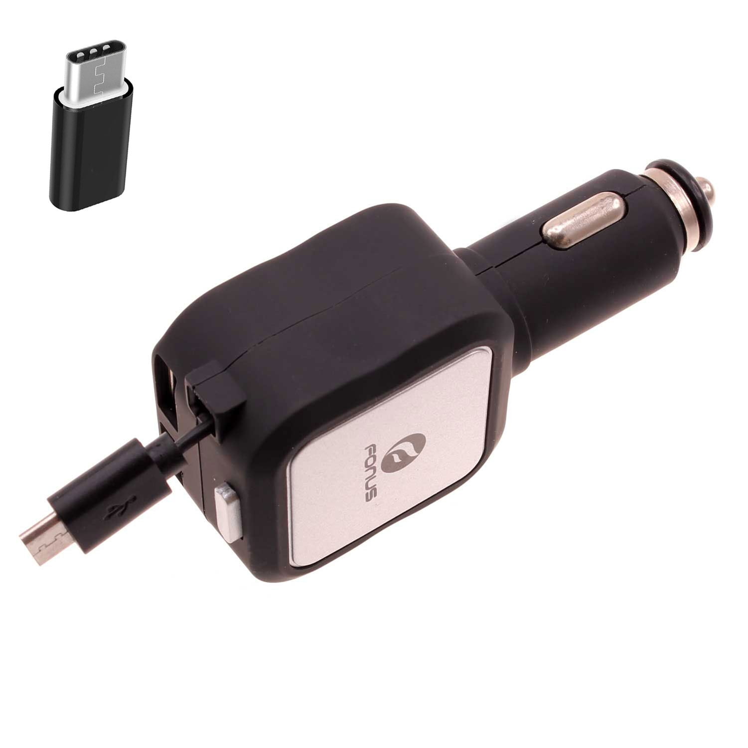 4.8Amp Retractable Car Charger for TCL 50 XL 5G/XE 5G/LE - 2-Port USB ...