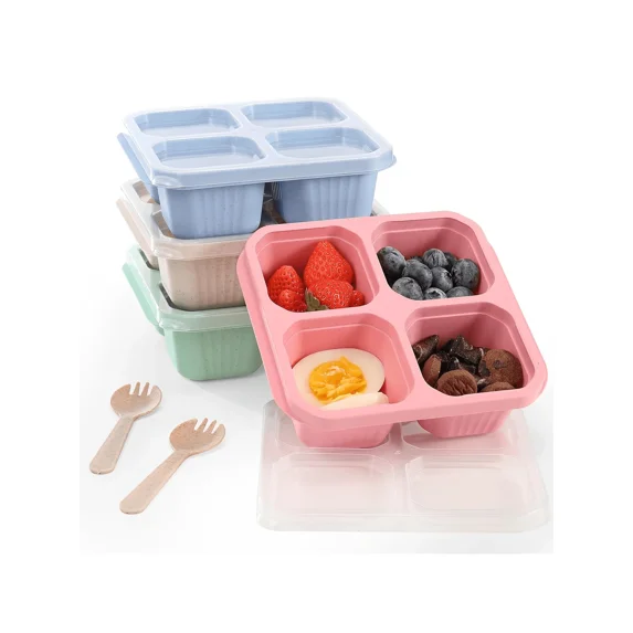 4/8PCS Food Crisper With Cutlery And Lid, Material, Snack Box, Fruit ...