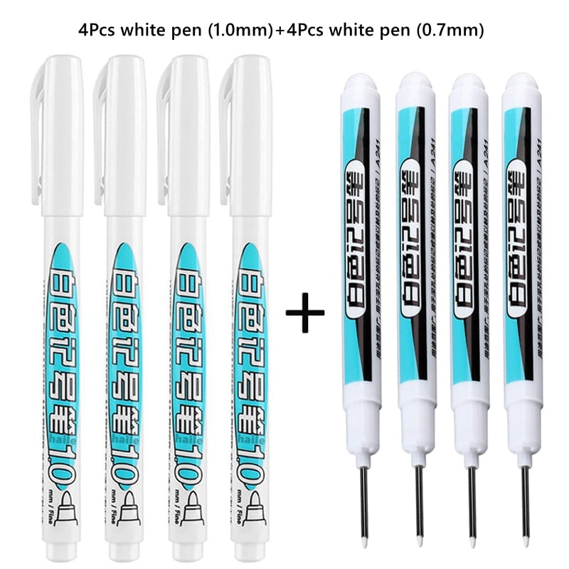 4-8Pcs DIY Metal Waterproof Permanent Paint Marker Pens White Gold ...