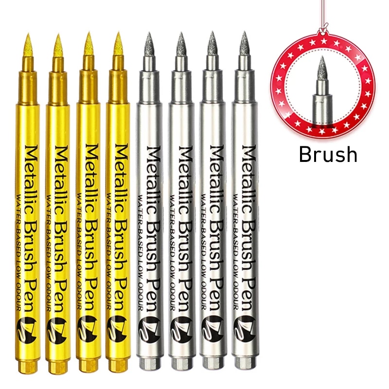 4-8Pcs DIY Metal Waterproof Permanent Paint Marker Pens White Gold ...