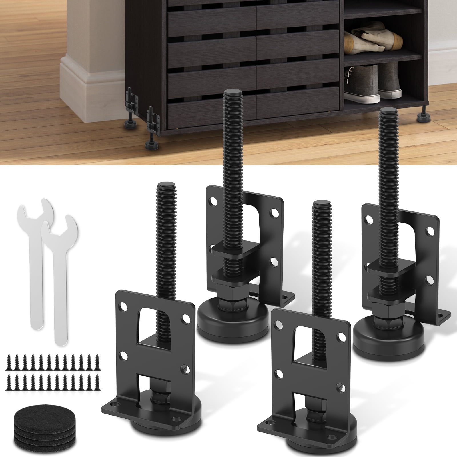 4/8Pcs Furniture Levelers Adjustable Furniture Leveling Feet Heavy Duty ...