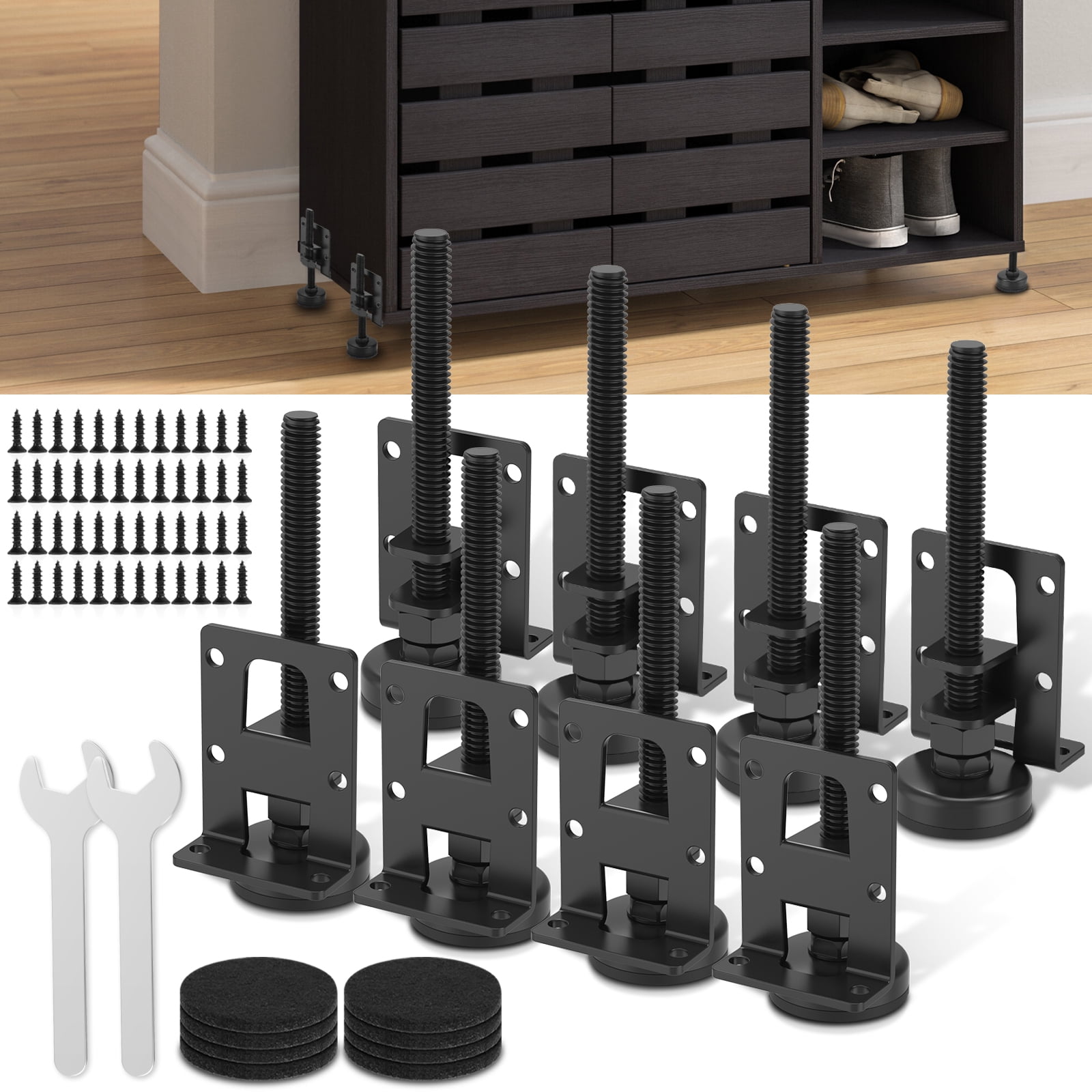 4/8Pcs Furniture Leveling Feet Adjustable Furniture Legs Heavy Duty ...
