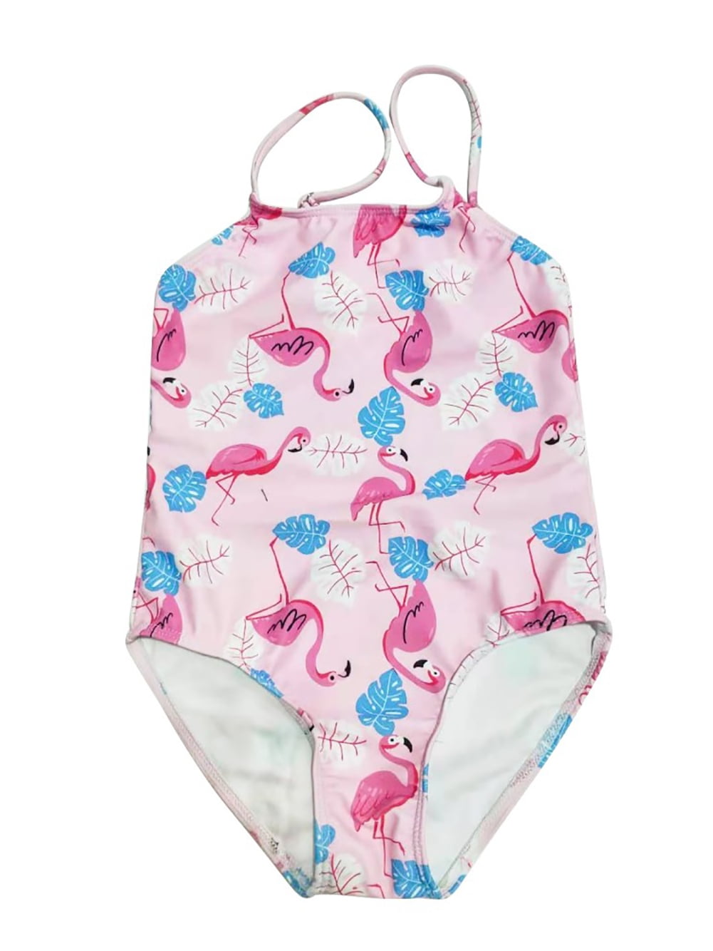 4-8T Little Girls Swimsuit Printed One-Piece Adjustable Swimwear Kids ...