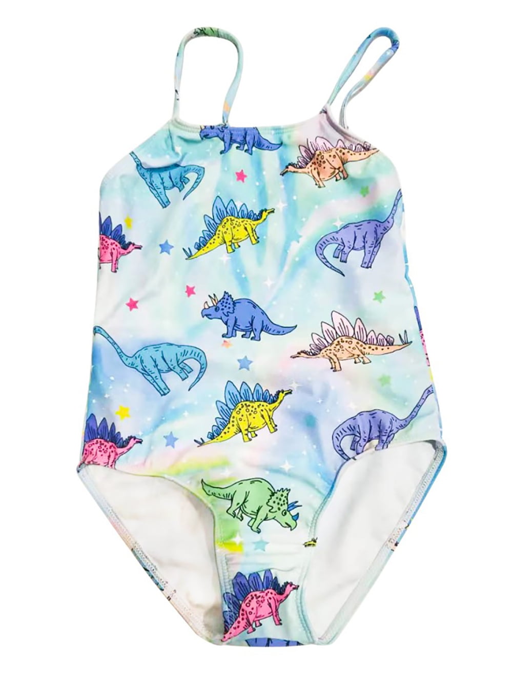 4-8T Little Girls Swimsuit Printed One-Piece Adjustable Swimwear Kids ...