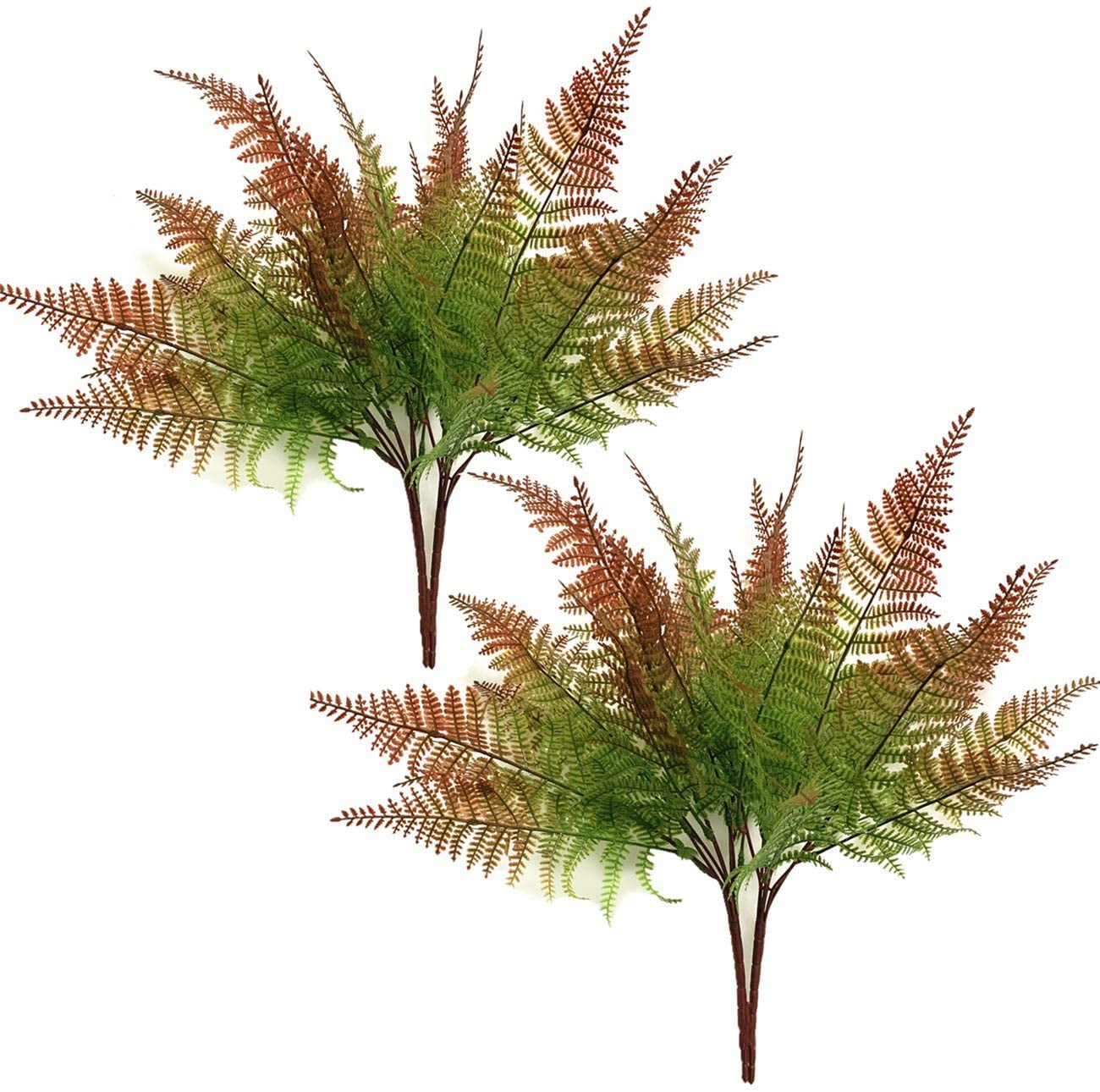 4/8pcs Artificial Fern Shrubs Plants Fall Fake Plastic Bushes Leaves ...