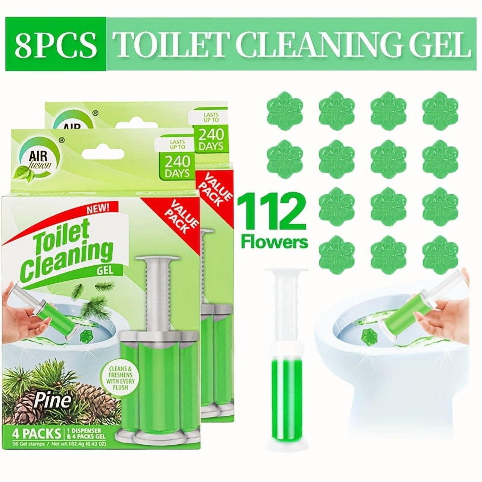 4/8pcs Fresh Flower Gel Stamp Toilet Cleaner & Air Freshener, 56/112 ...