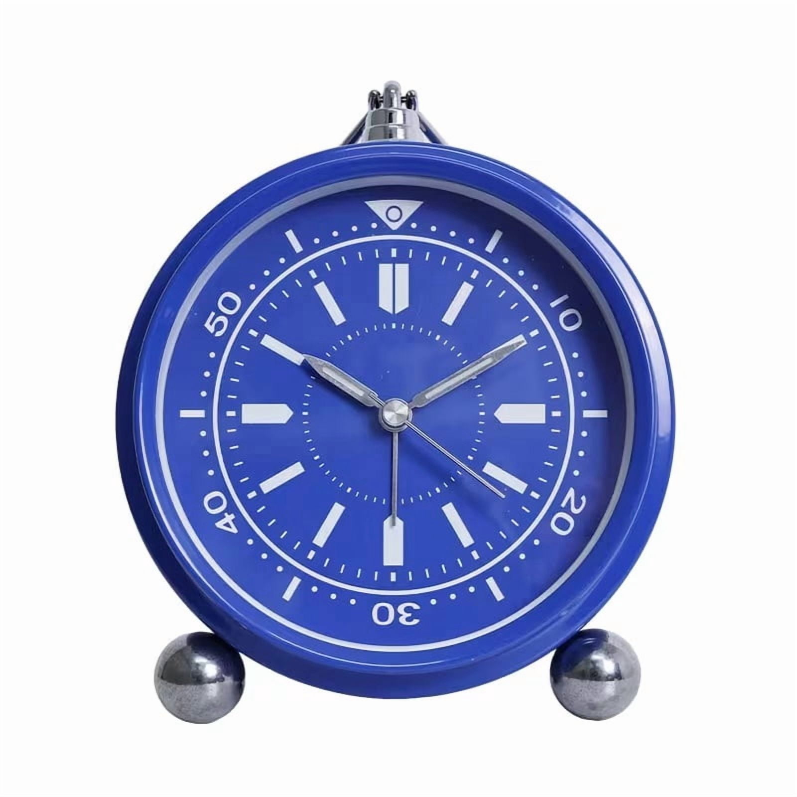4.9 Inch Retro Metal Alarm Clock Silent Luminous Desk Clock for Bedroom ...
