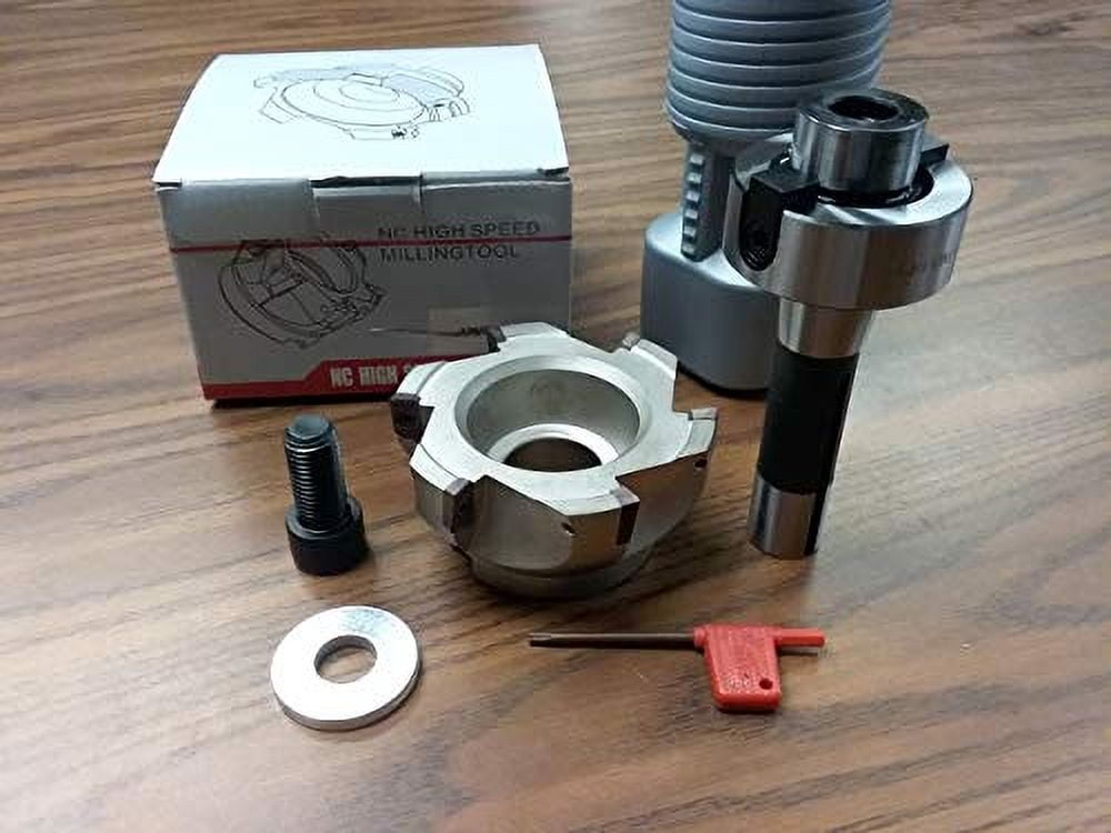 4" 90 Degree indexable face Shell Mill, face milling Cutter APKT w. R8 ...