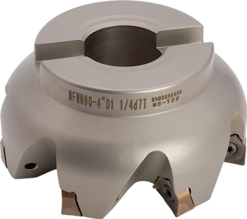 4" 90° Indexable Face (Shell) Mill, for Square Shoulder Milling, 1 1/4 ...