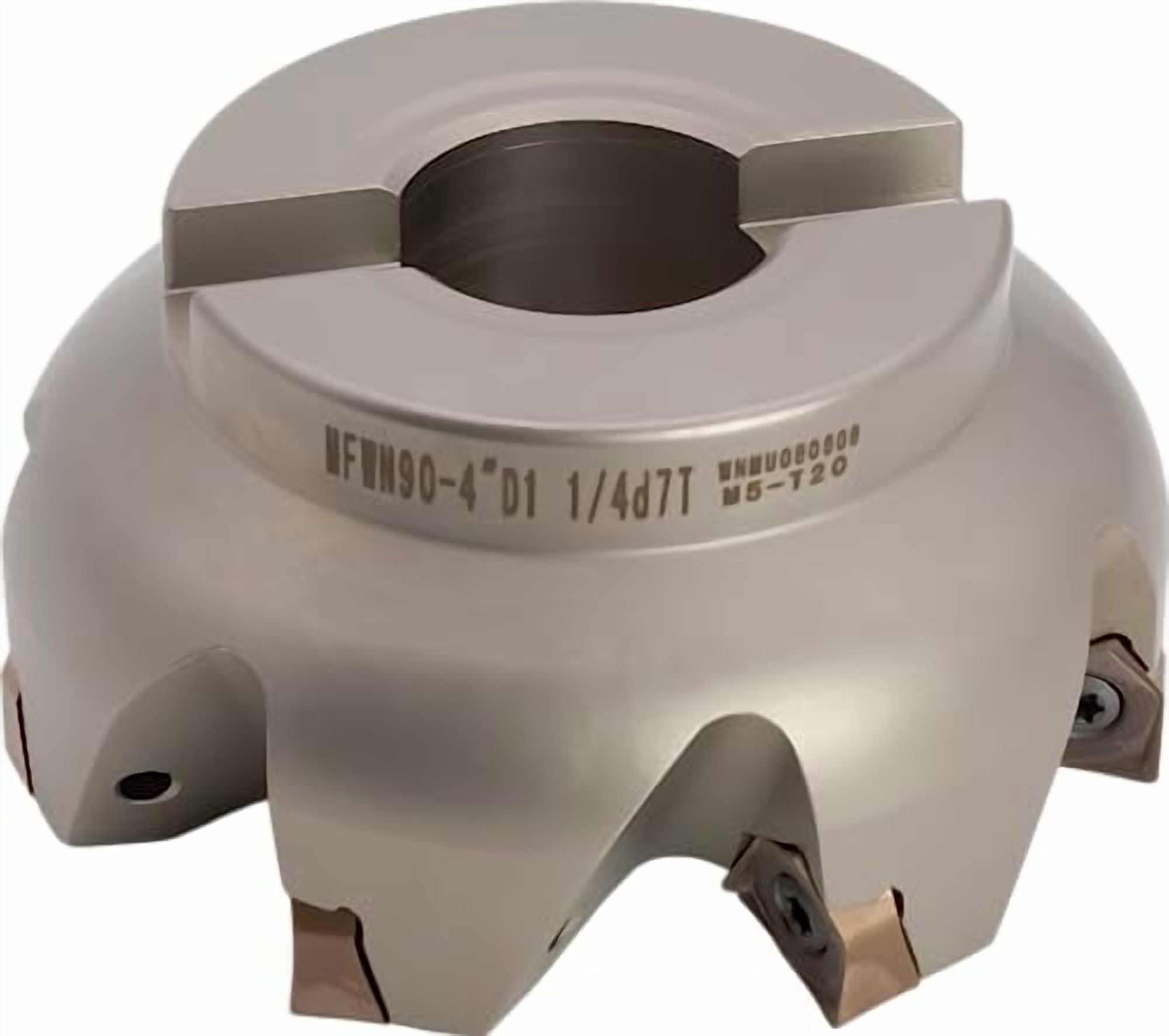 4" 90° Indexable Face (Shell) Mill, for Square Shoulder Milling, 1 1/4 ...