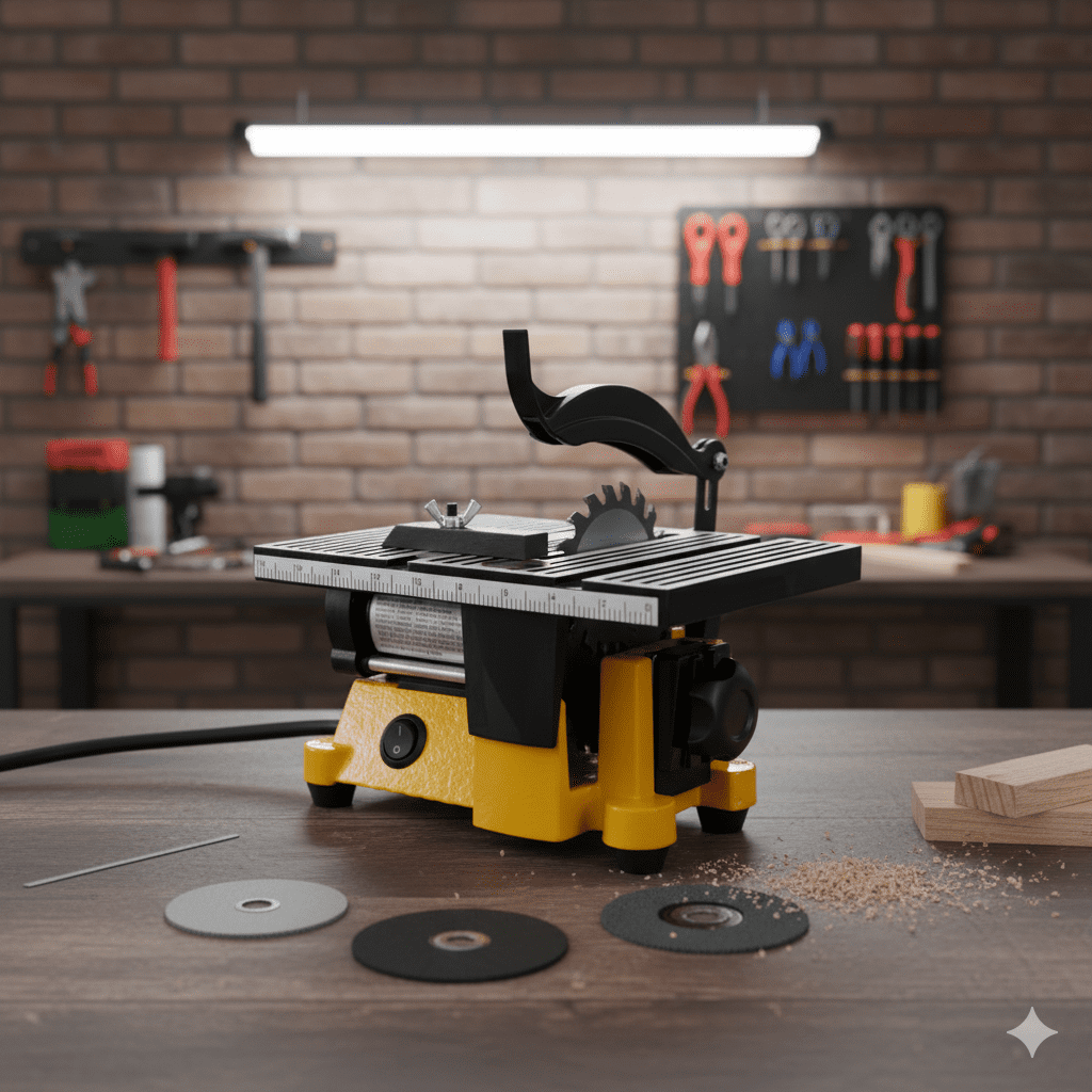 4" 90W Mini Table Saw & Cut Off Miter Saw, 4500 RPM Multifunctional ...