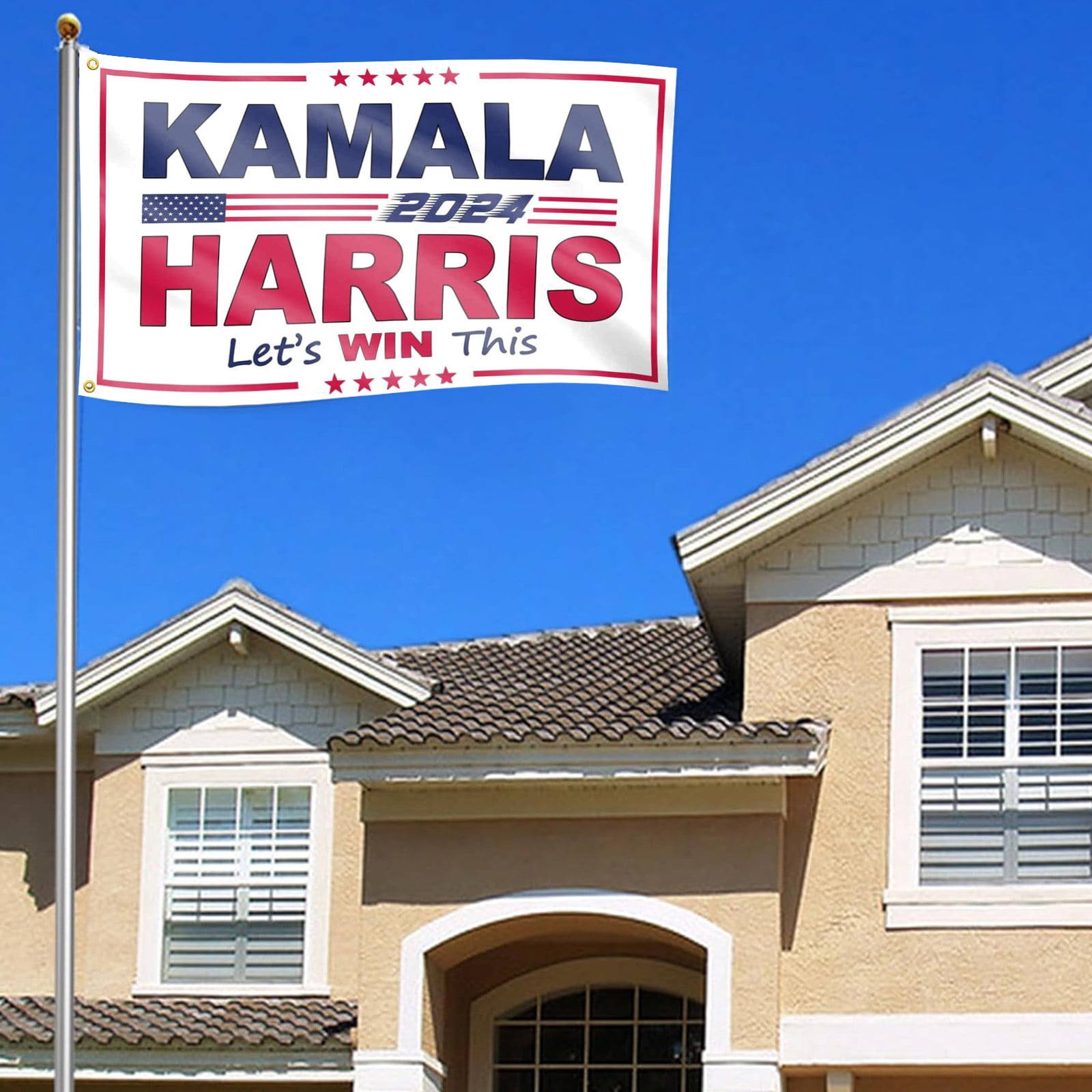 4.92x3 FT Harris Waltz Yard Sign 2024 Flag 3x5 Inch Flag Election ...