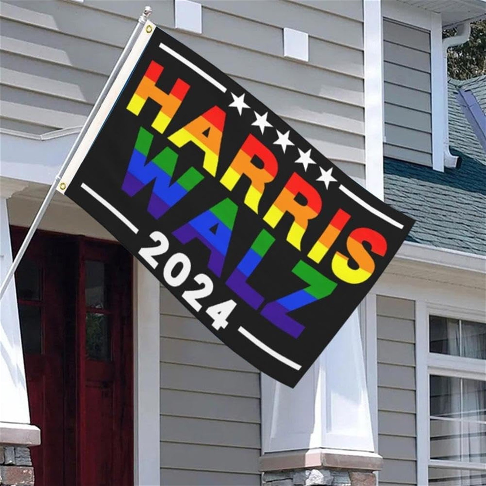 4.92x3 FT Harris Waltz Yard Sign Flag 2024 Outdoor Sided 3 Ply 240D ...