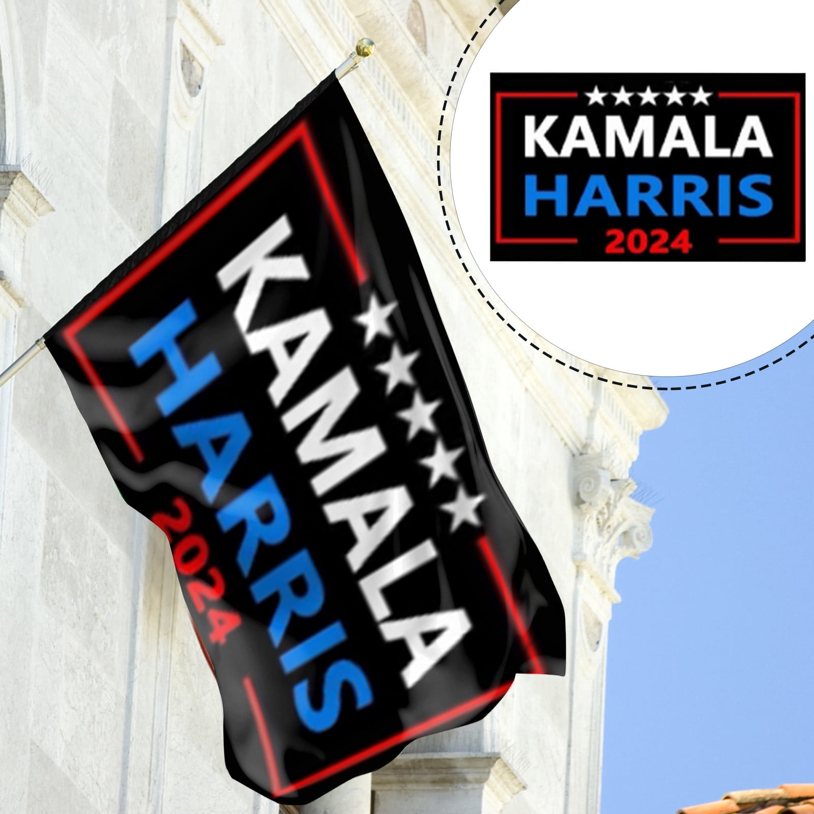 4.92x3 FT Walz 2024 Kamala Harris for President Yard Sign 2024 Flag 3x5 ...