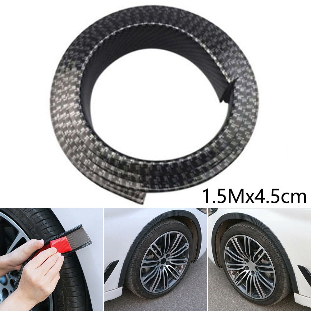 4.9Ft Universal Car Carbon Fiber Fender Flare Wheel Eyebrow Protector ...