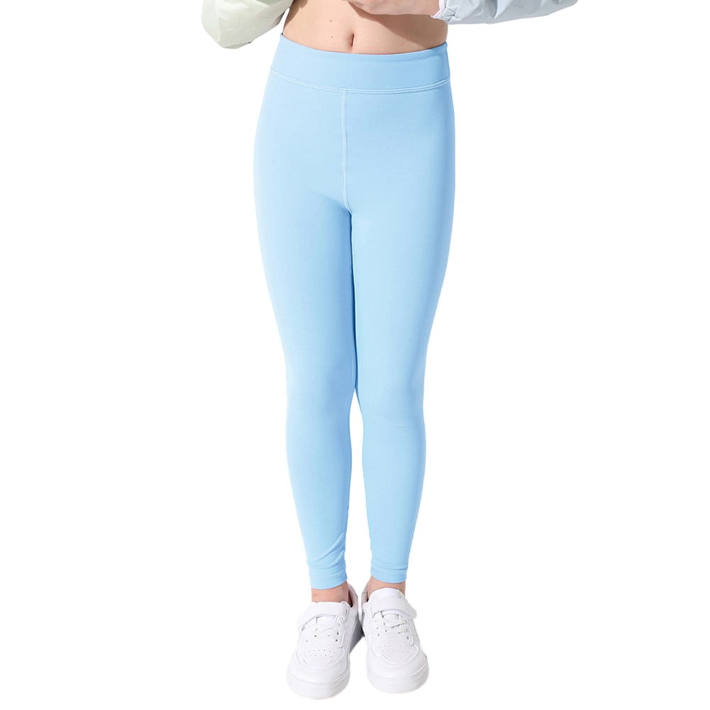 4-9T Girls Athletic Dance Leggings Kids Footless Pants Running Active ...