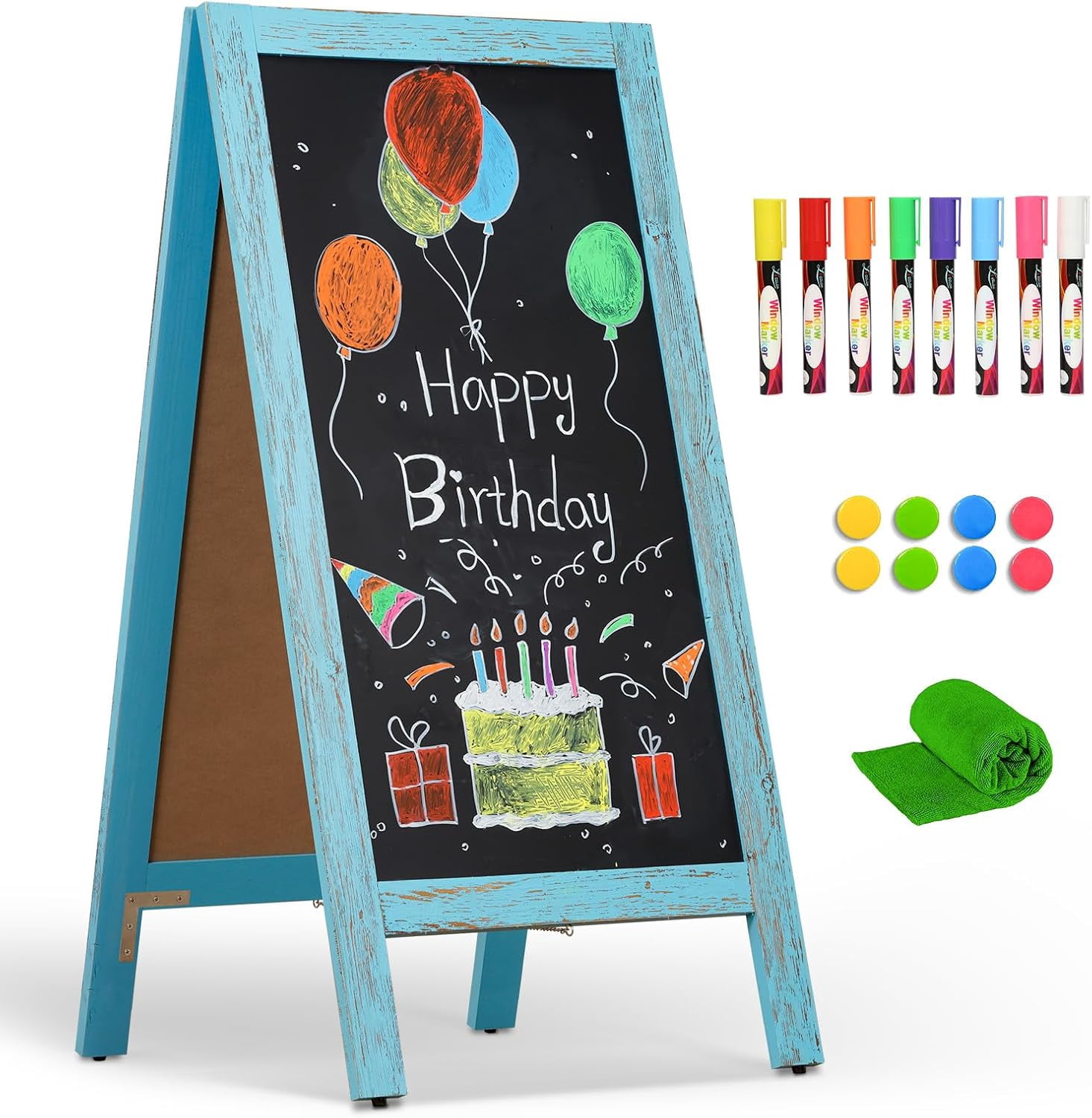 4 A-Frame Chalkboard 40" x 20", Chalk Board Sign Board Magnetic ...