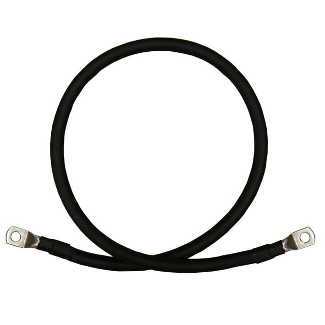 4 AWG 4 Gauge Single Black 3 feet w/ 5/16" Lugs Pure Copper PowerFlex ...