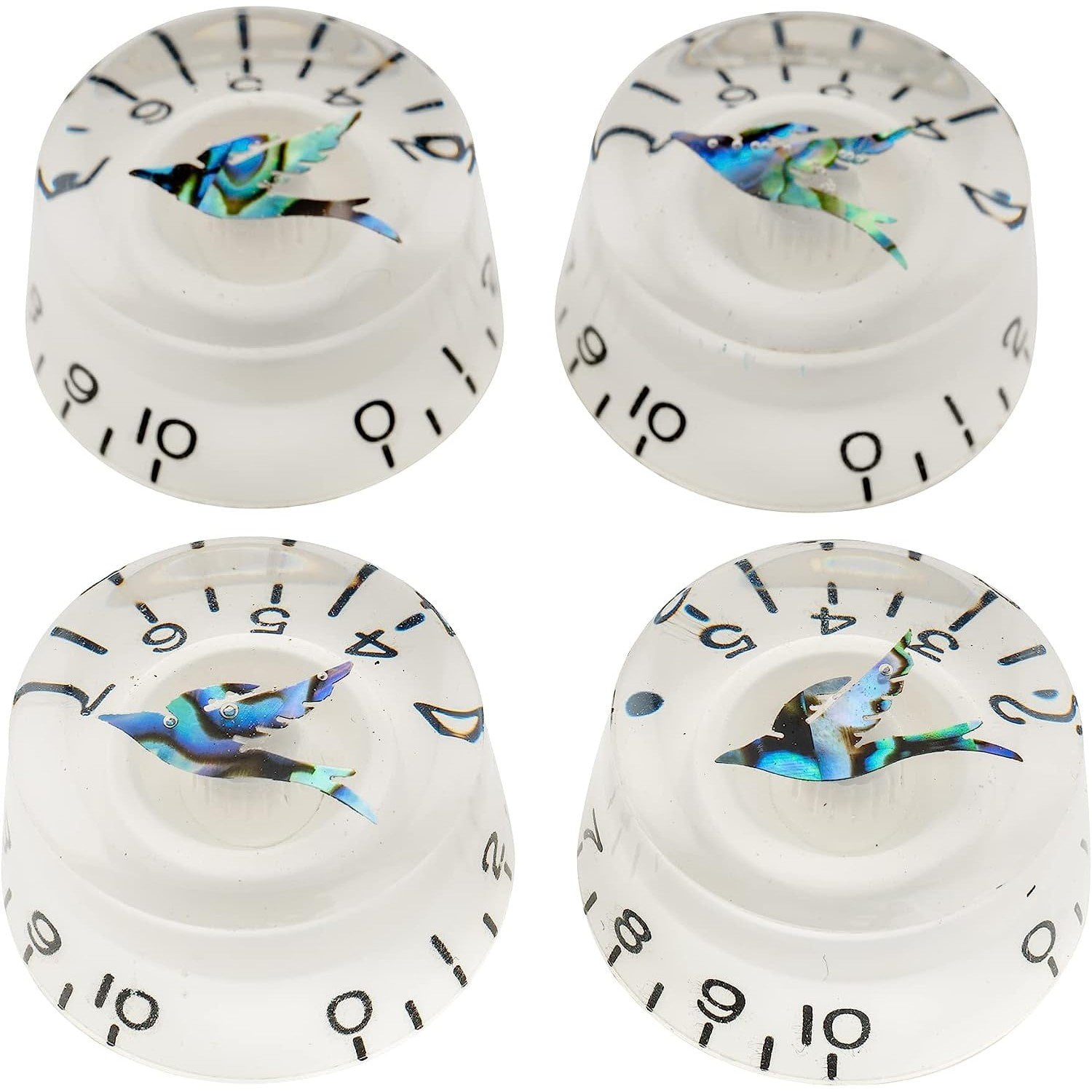 4 Abalone White Bird Les Paul Custom Control Speed Dial Knobs - Walmart.com