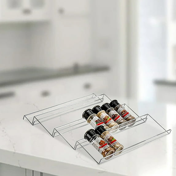 4 Acrylic Spice Drawer Organizers With Transparent Drawer Boxes, Jars ...