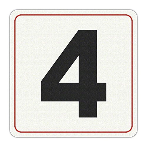 #4 - Adhesive Pool Depth Marker - 6 Inch x 6 Inch with 4 Inch Lettering ...