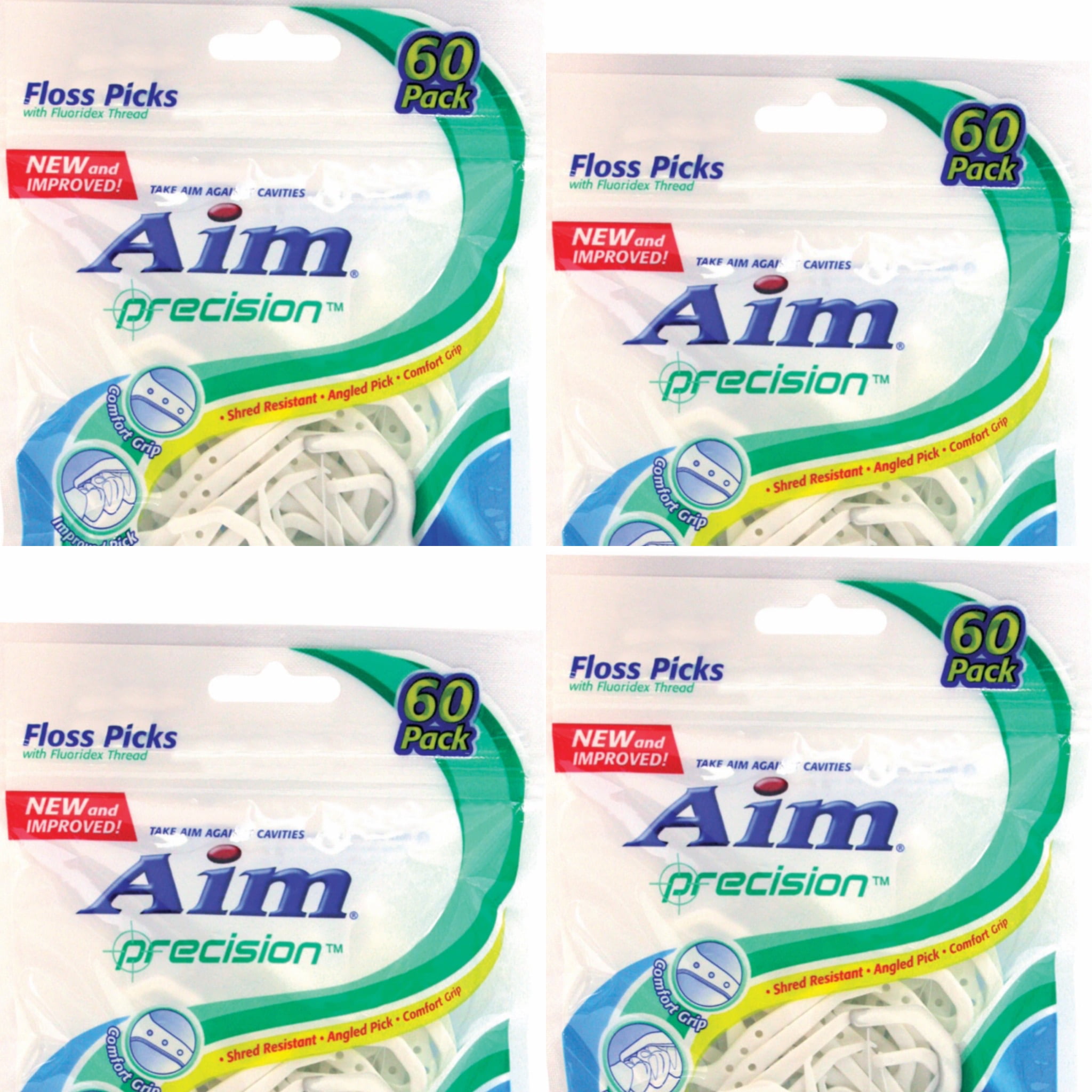 4 Aim Precision Floss Picks 60 Per Pack (240 Total) - Walmart.com