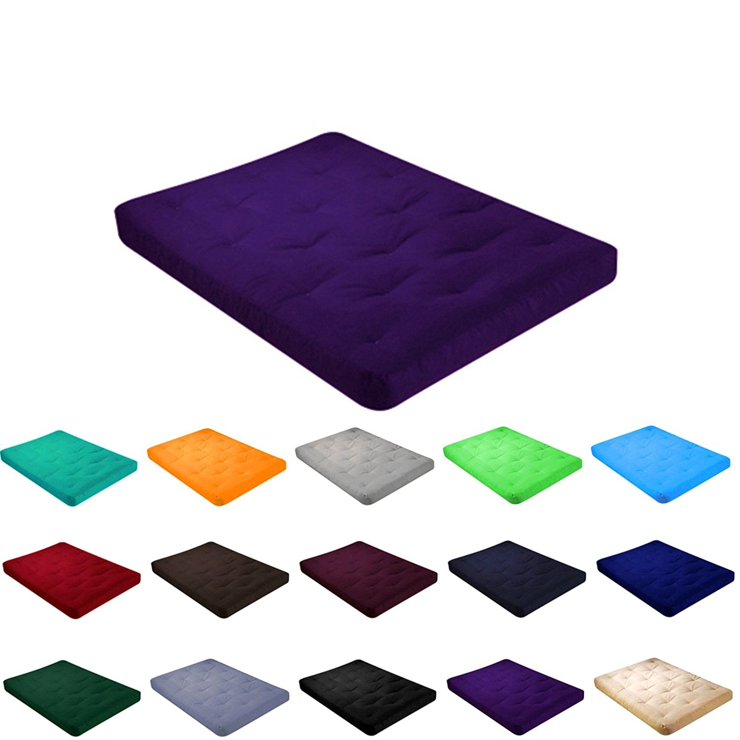 4" All Cotton Futon Mattress With Cover Twin Size Purple - Walmart.com