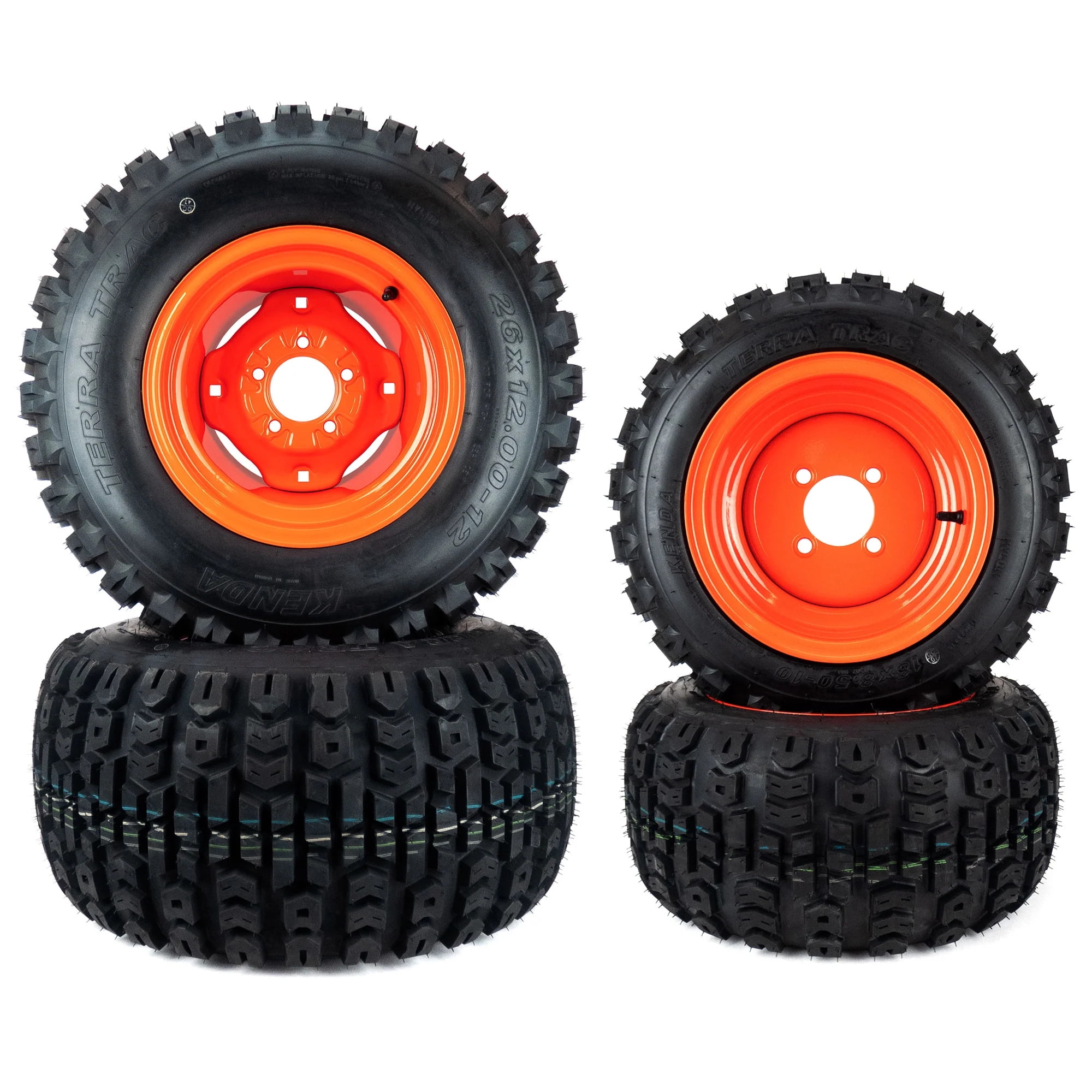 (4) All Terrain Front and Rear Wheel Assemblies Fits Kubota BX2350 ...