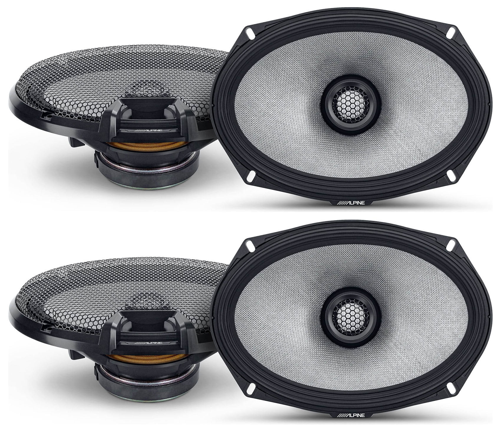 (4) Alpine R2-S69 6x9" 2-Way Car Audio Speakers High-Resolution ...
