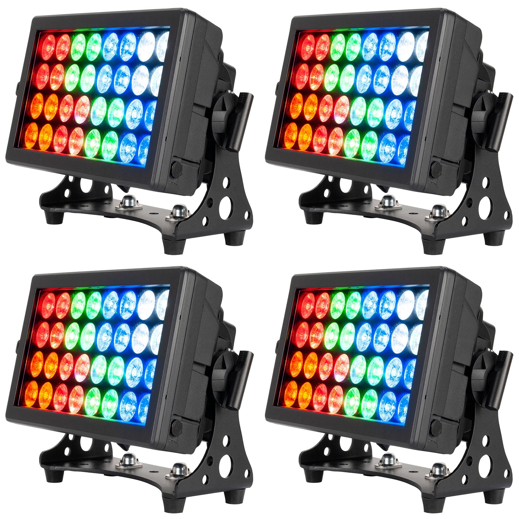 (4) American DJ 32 HEX PANEL IP RGBAW+UV DMX Outdoor Wash/Blinder ...