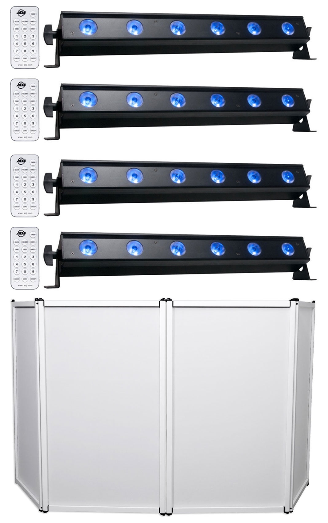 (4) American DJ ADJ UB 6H 22.5" RGBAW+UV LED DMX Wash Light Bars+Facade ...