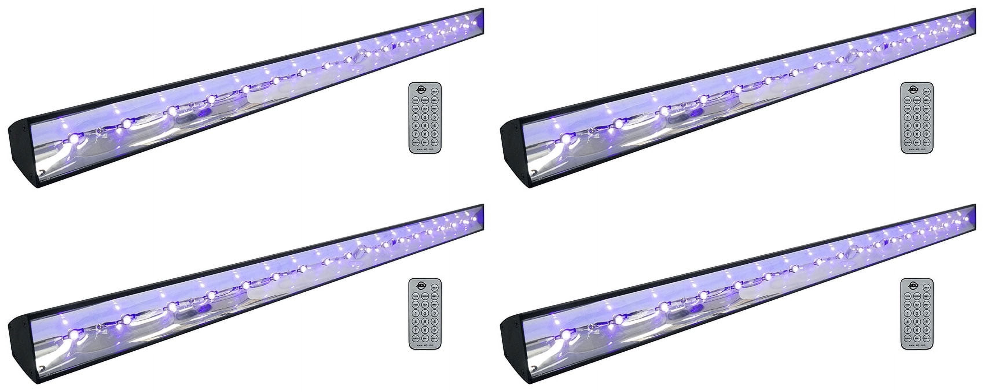 (4) American DJ ECO BAR UV DMX 18x3W Ultraviolet LED Bar Black Lights w ...
