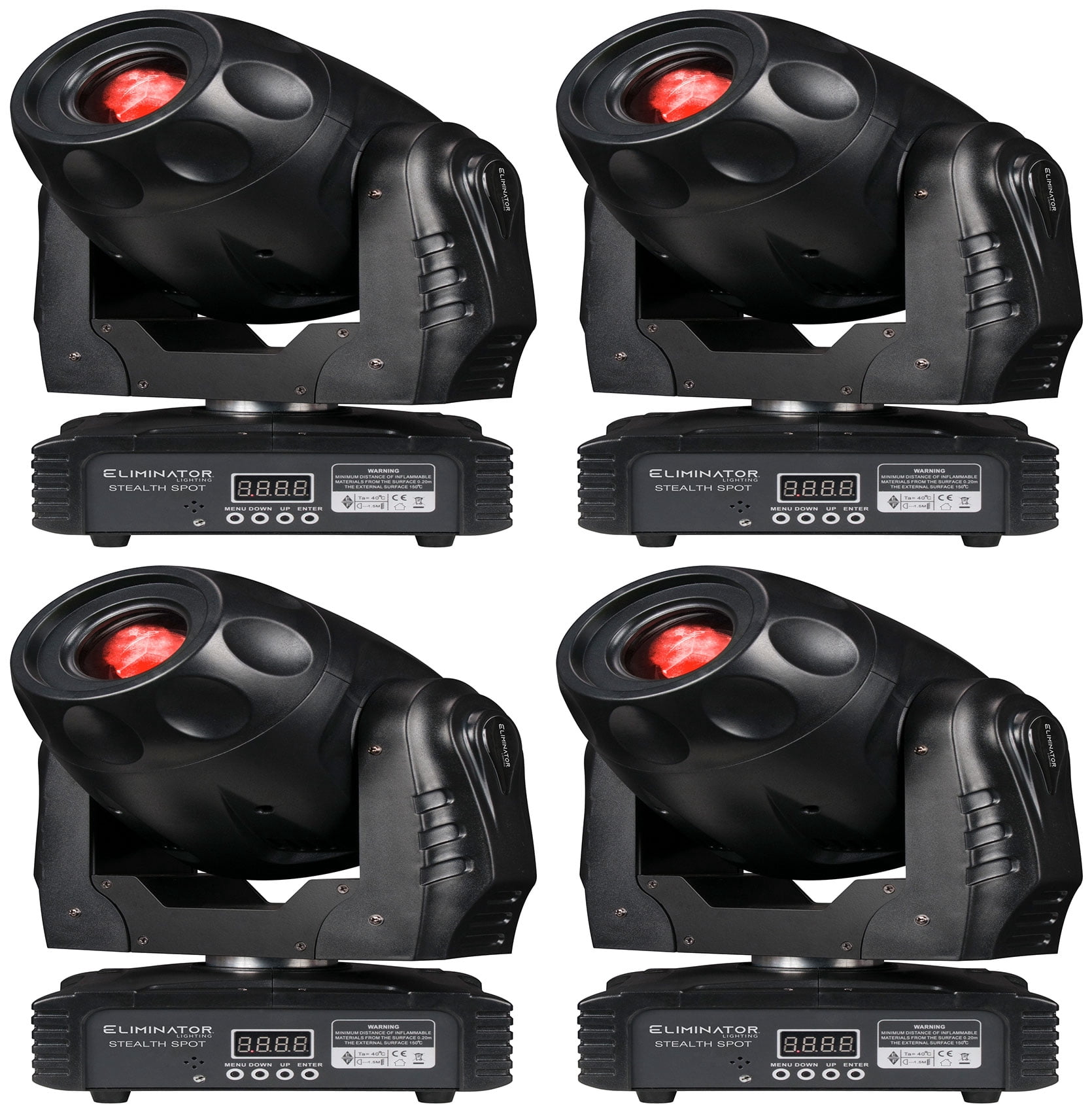(4) American DJ Eliminator Stealth Spot 60 Watt LED DMX Moving Head ...