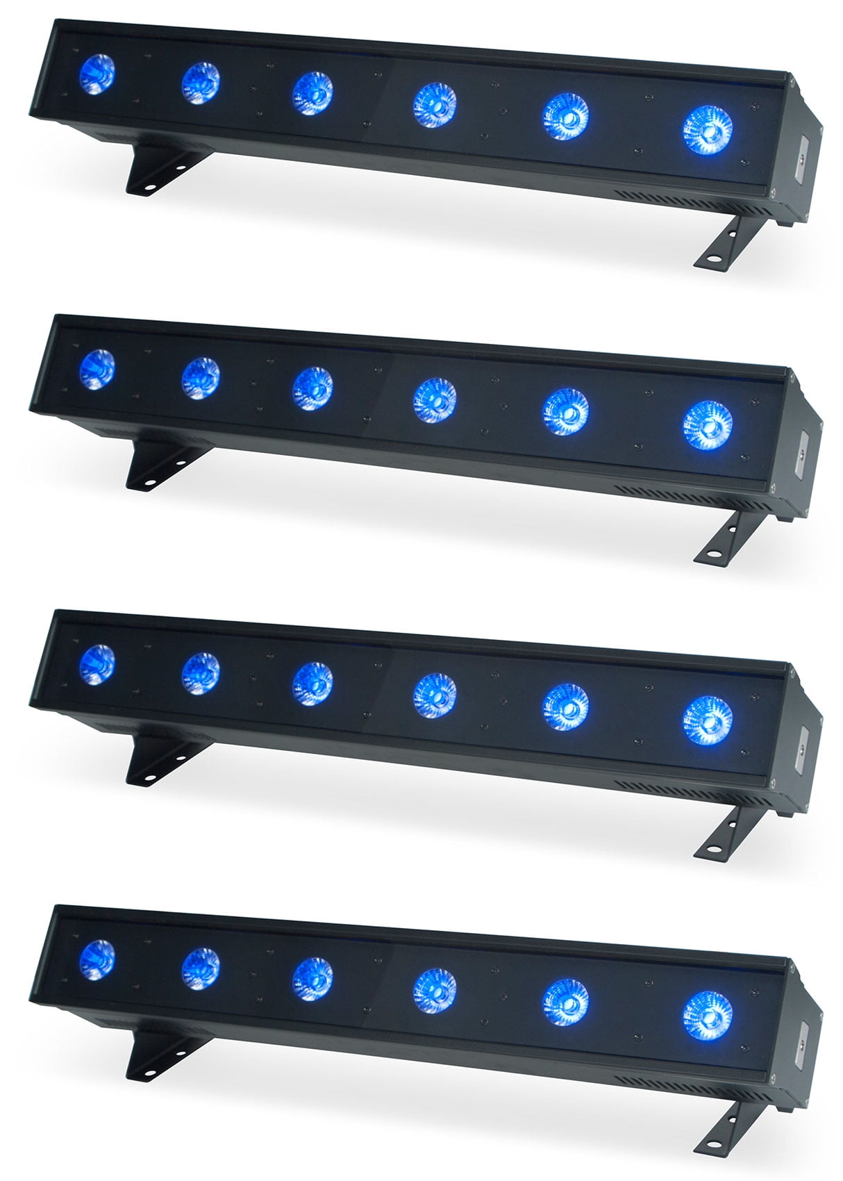 (4) American DJ ULTRA HEX BAR 6 RGBWA+UV LED DMX Wash/Strobe Effect Bar ...