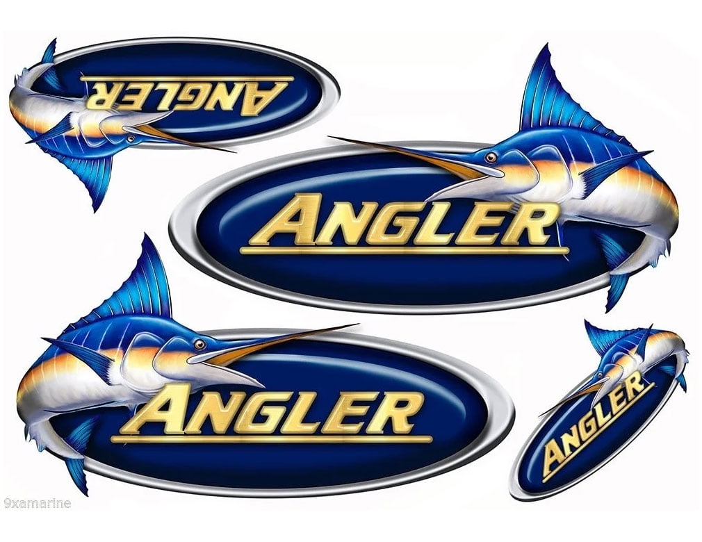 4 Angler Designer Stickers. Remastered stickers for boat restoration ...