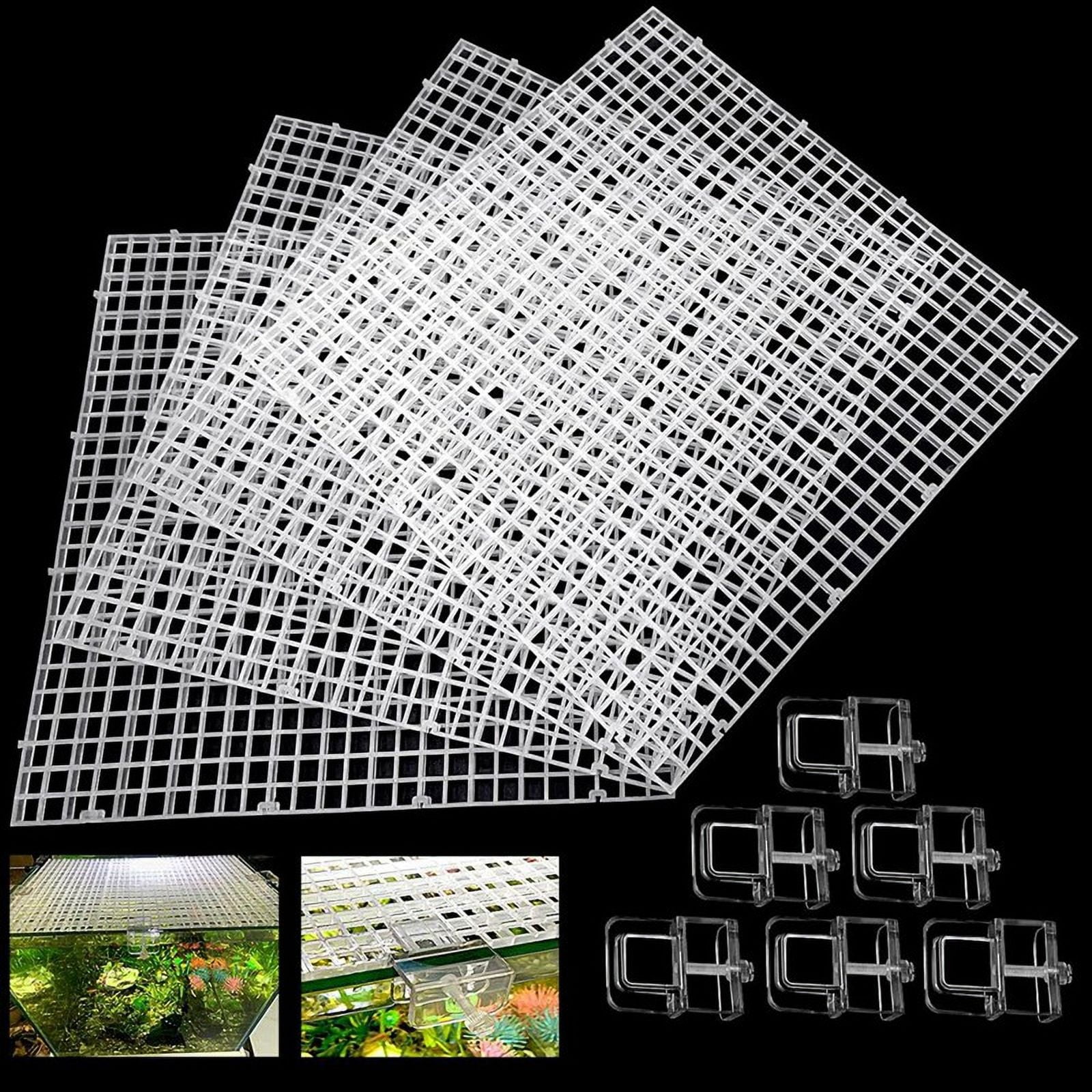 4 Aquarium Lid Hood Fish Tank Top Cover Terrarium Plastic Grid Panel ...