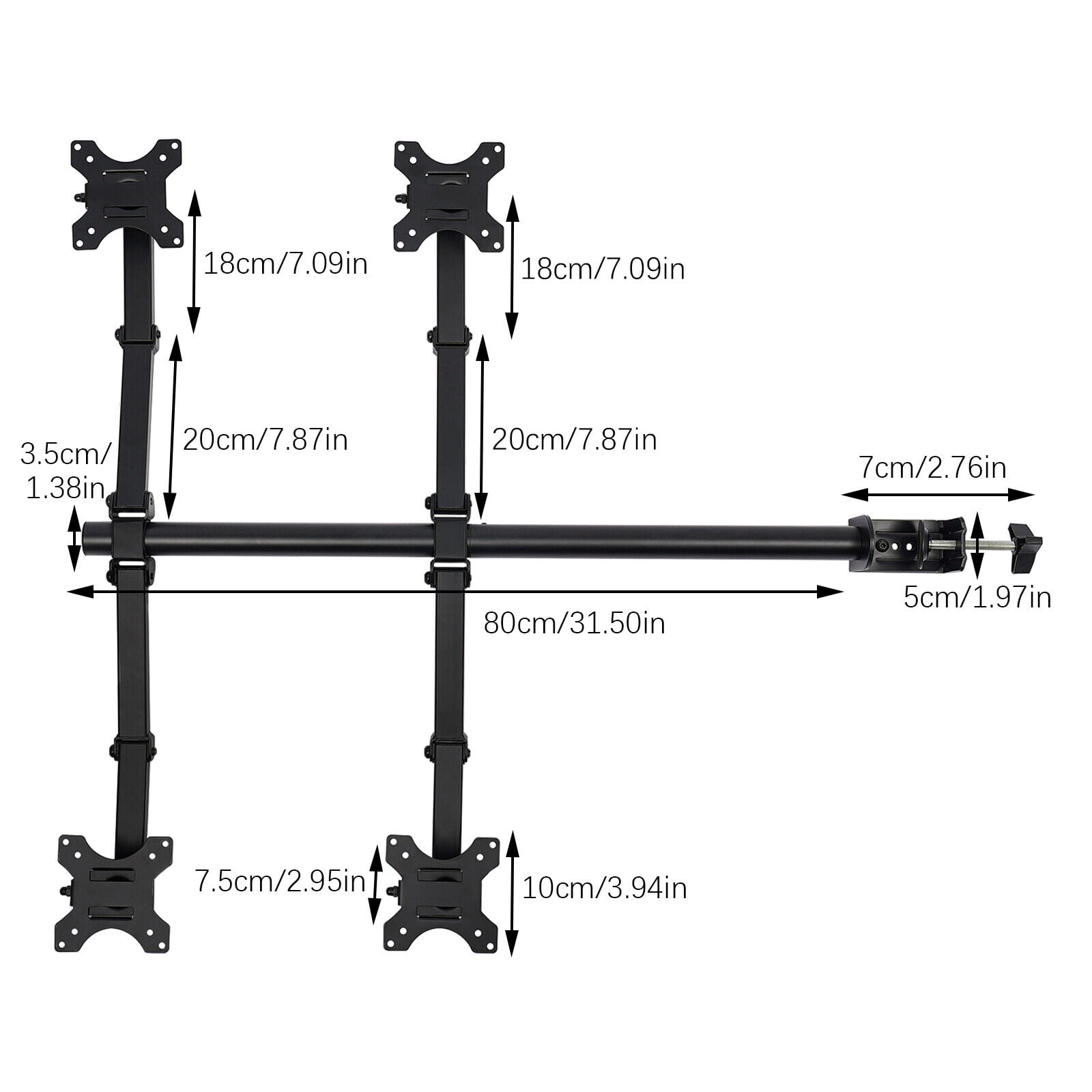 4-Arm Heavy Load Screen Bracket 10-27 inch Screen Display Monitor Stand ...