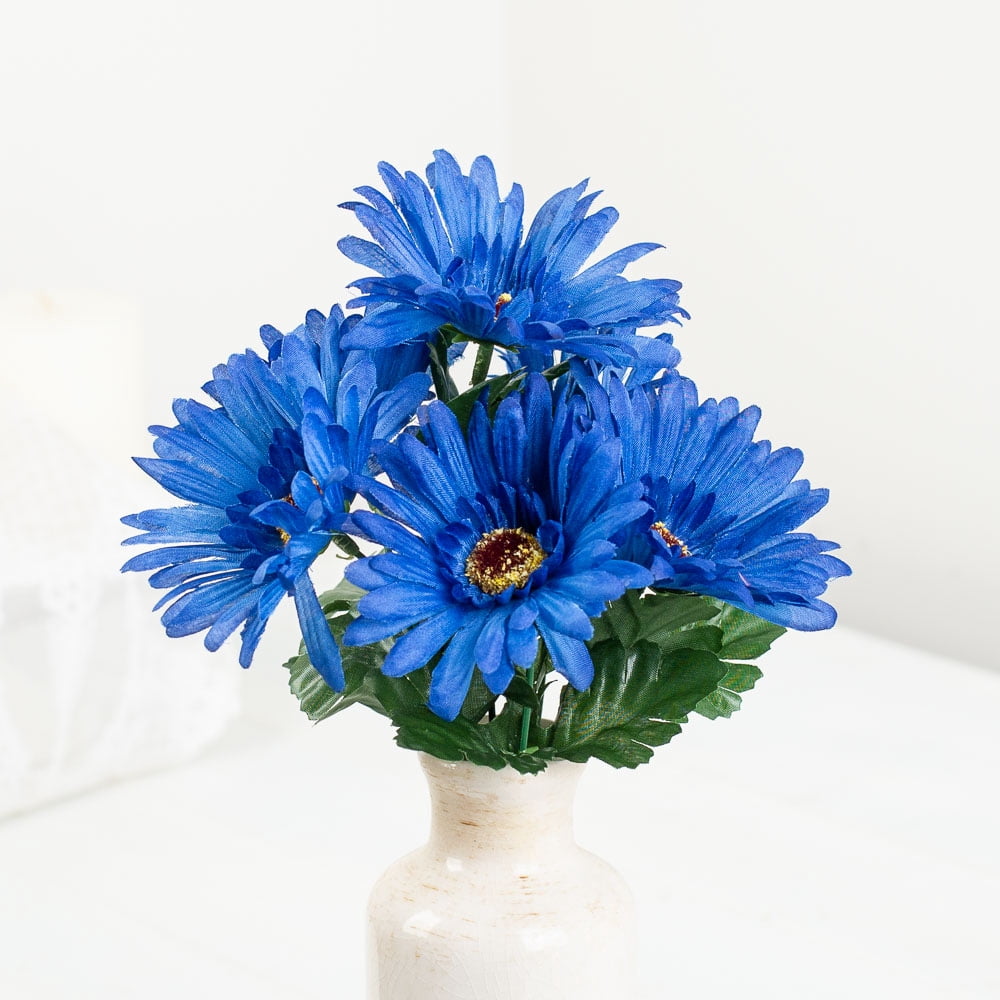 4 Artificial Blue Daisy Bushes - Bring the Beauty of Nature Indoors ...