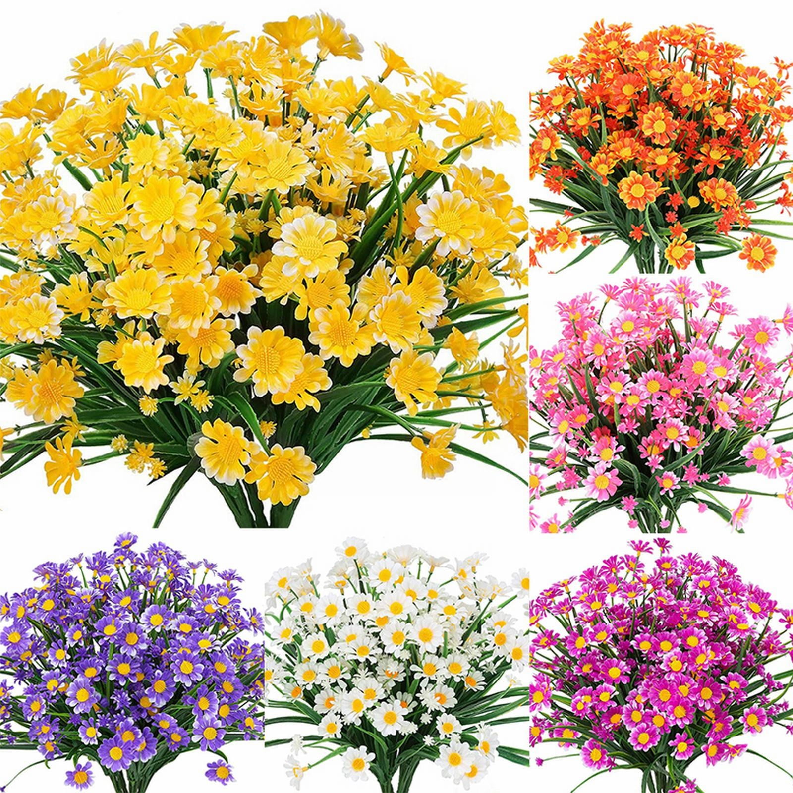 4 Artificial Flowers Clearance! Fake Flowers 4 Bundles Outdoor ...