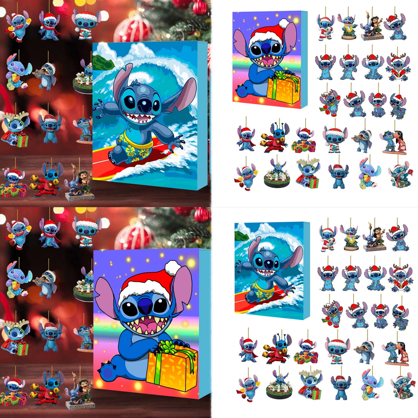4 Assorted Box (24Pcs Per Set) Stitch 2D Cartoon Character Toy Bag ...