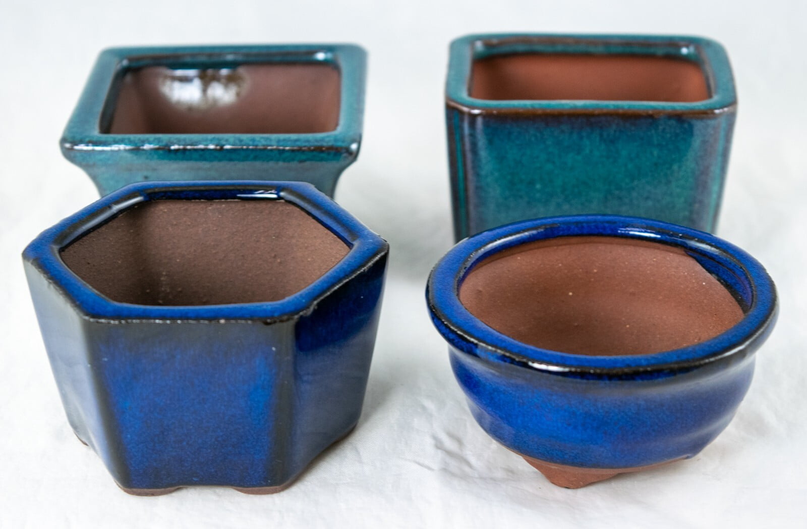 4 Assorted Mini Pots for Mame Shohin Bonsai / Succulent & Accent Plants ...