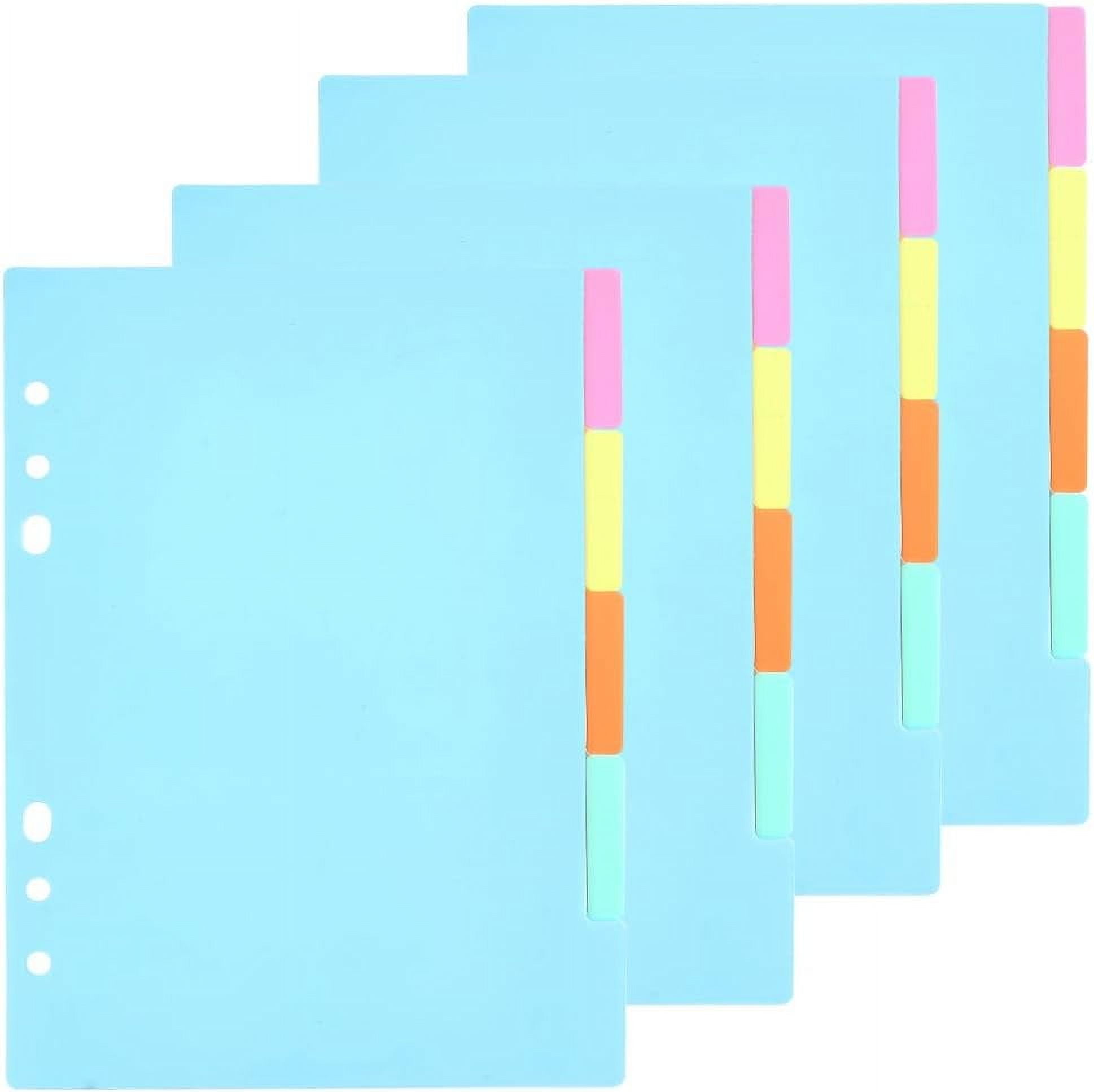 4 Bag 20pcs 5-Tab Plastic Binder Dividers Paper Discbound Notebook ...
